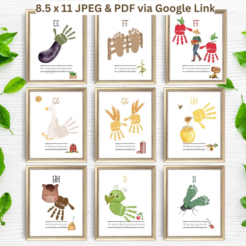 ABC Handprint Book Art Craft Phonic Alphabet Book for Kids Farm Animal ...