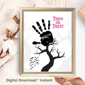 Halloween Handprint Art|fall Preschool Printable Pumpkin Handprint ...