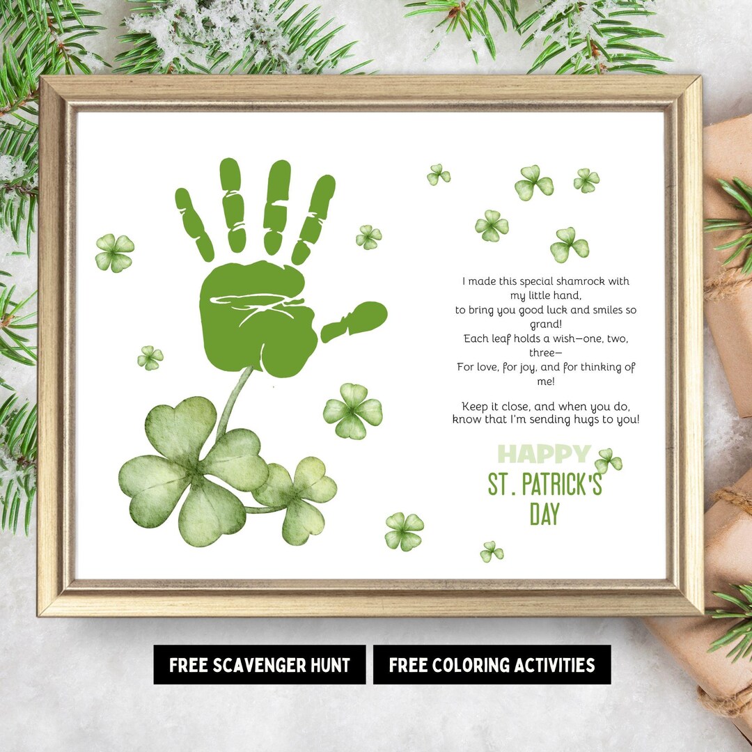 Shamrock Handprint Poem Craft| St Patricks Day Handprint Art| Preschool ...