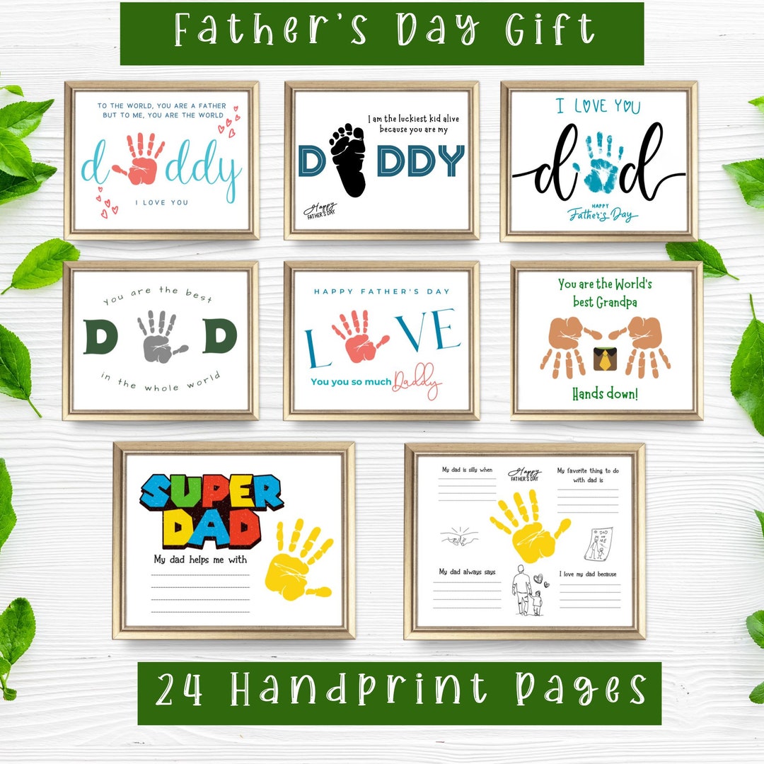 Fathers Day Handprint Craft Bundle Super Dad Handprint Art for Kids All ...