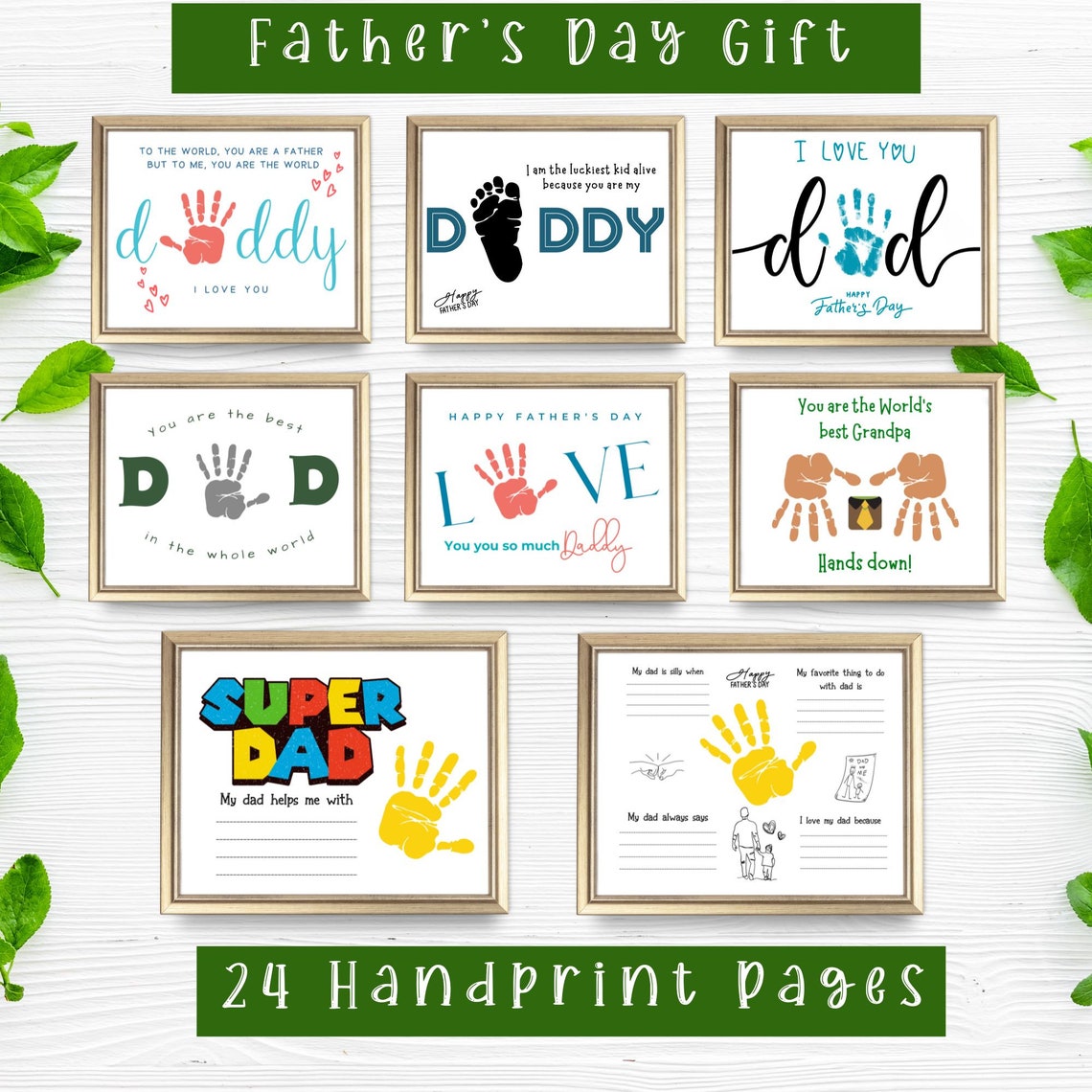 Fathers Day Handprint Craft Bundle Super Dad Handprint Art for Kids All ...