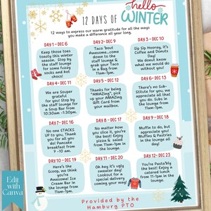 Editable Christmas Holiday Appreciation Flyer| Teacher 12 Days of ...
