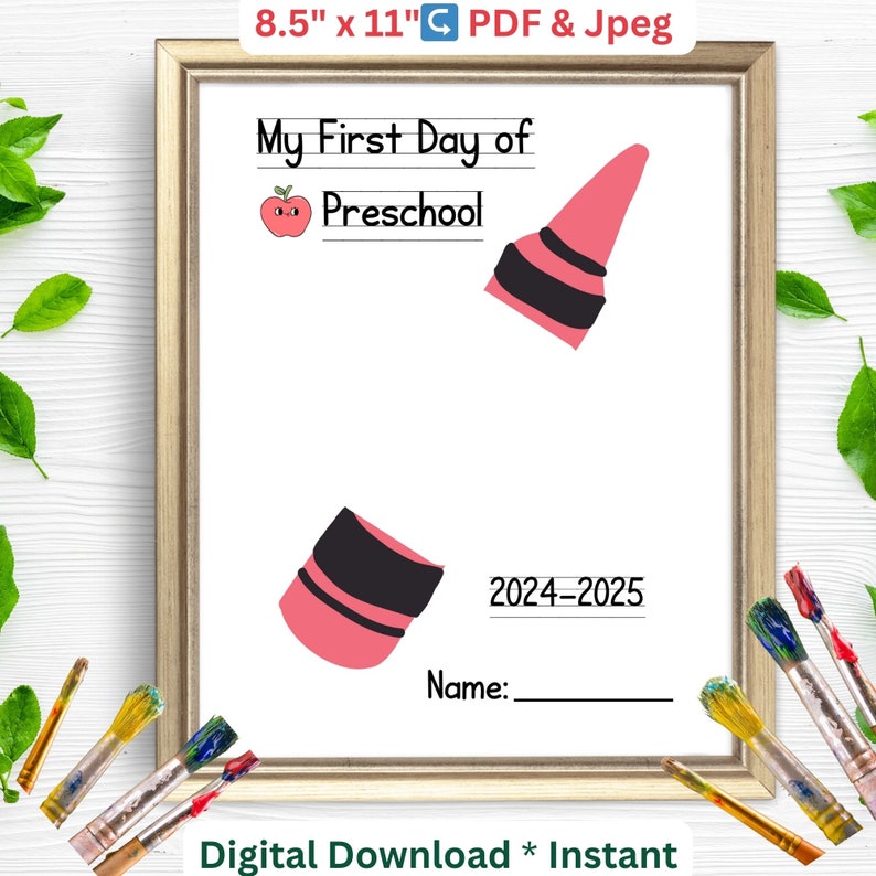 First Day of Preschool Handprint Craft First Day of School Printable ...