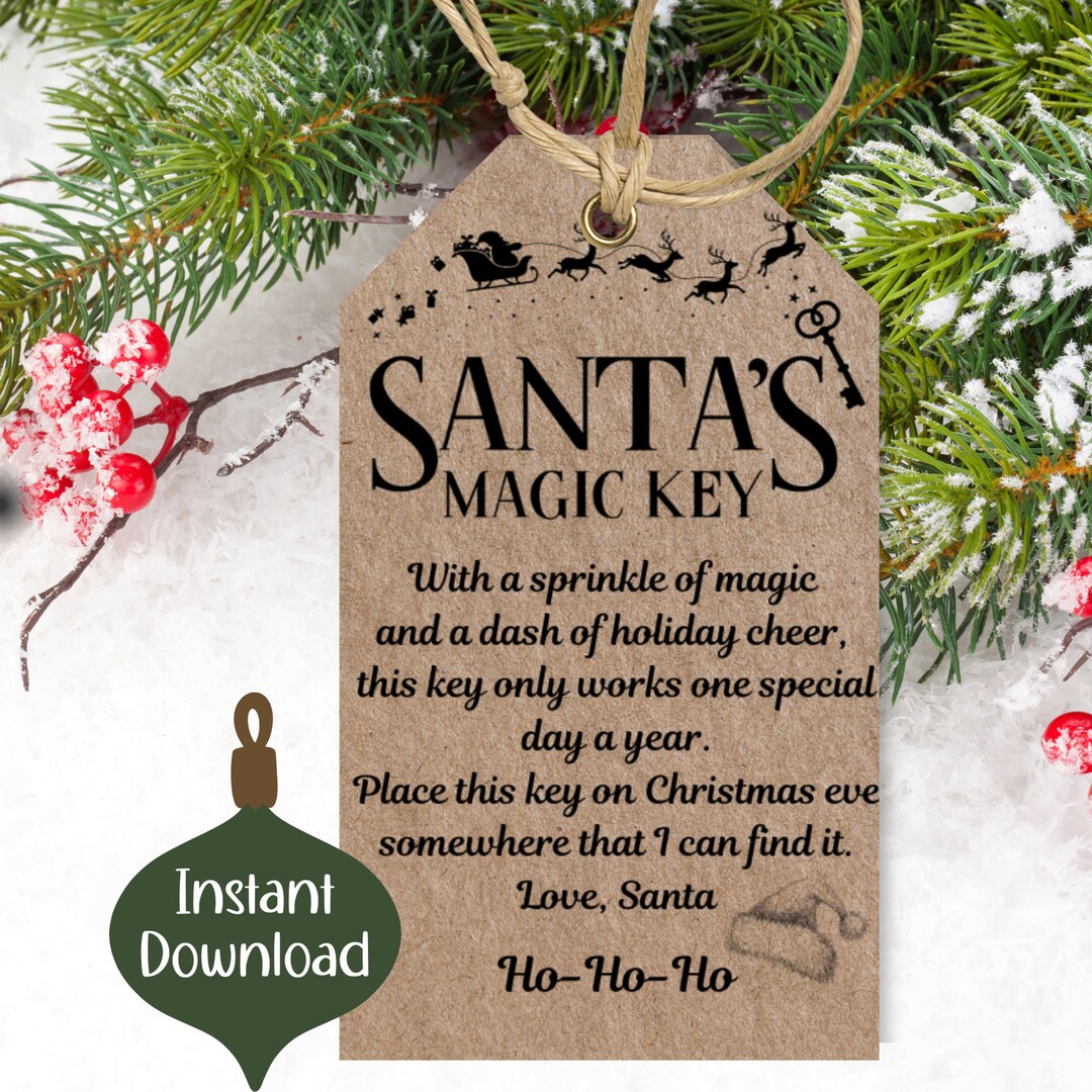 Santa's Magic Key Tag| Christmas Eve Box Filler| Magical Christmas Key ...
