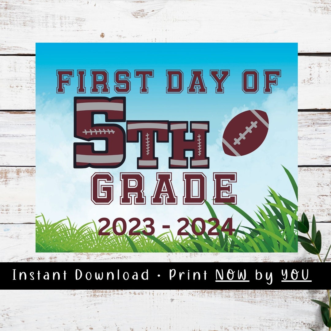First Day of School Sign Printablefirst Day of 5th Grade - Etsy