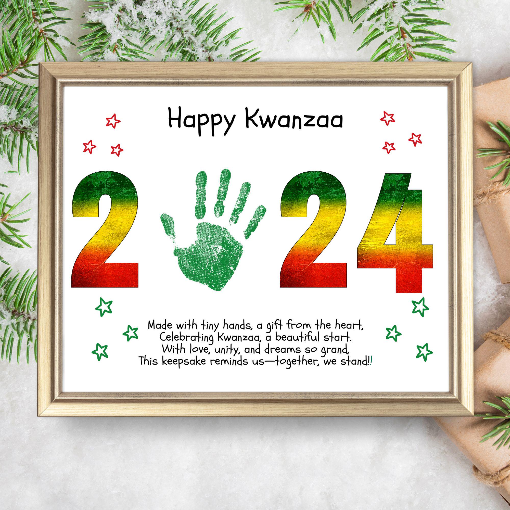 Winter Handprint Art Craft| Holiday Handprint Kwanzaa Kinara ...