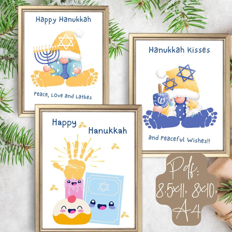 Hanukkah Handprint Art Craft, Holiday Handprint Bundle, Winter ...