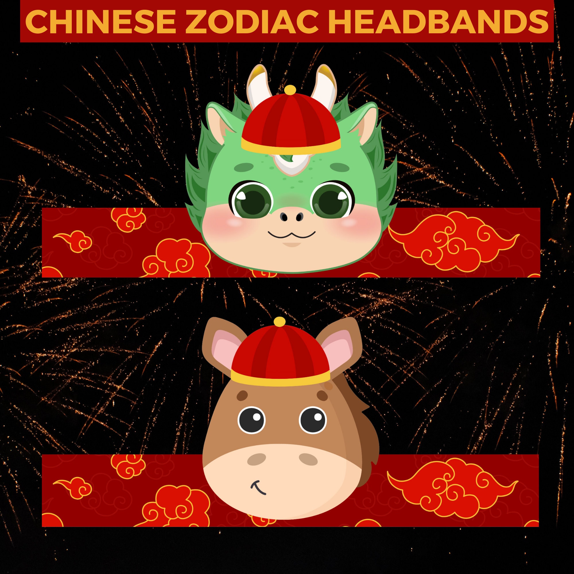 Lunar New Year Paper Crown Craft Printable Chinese Zodiac Animal ...