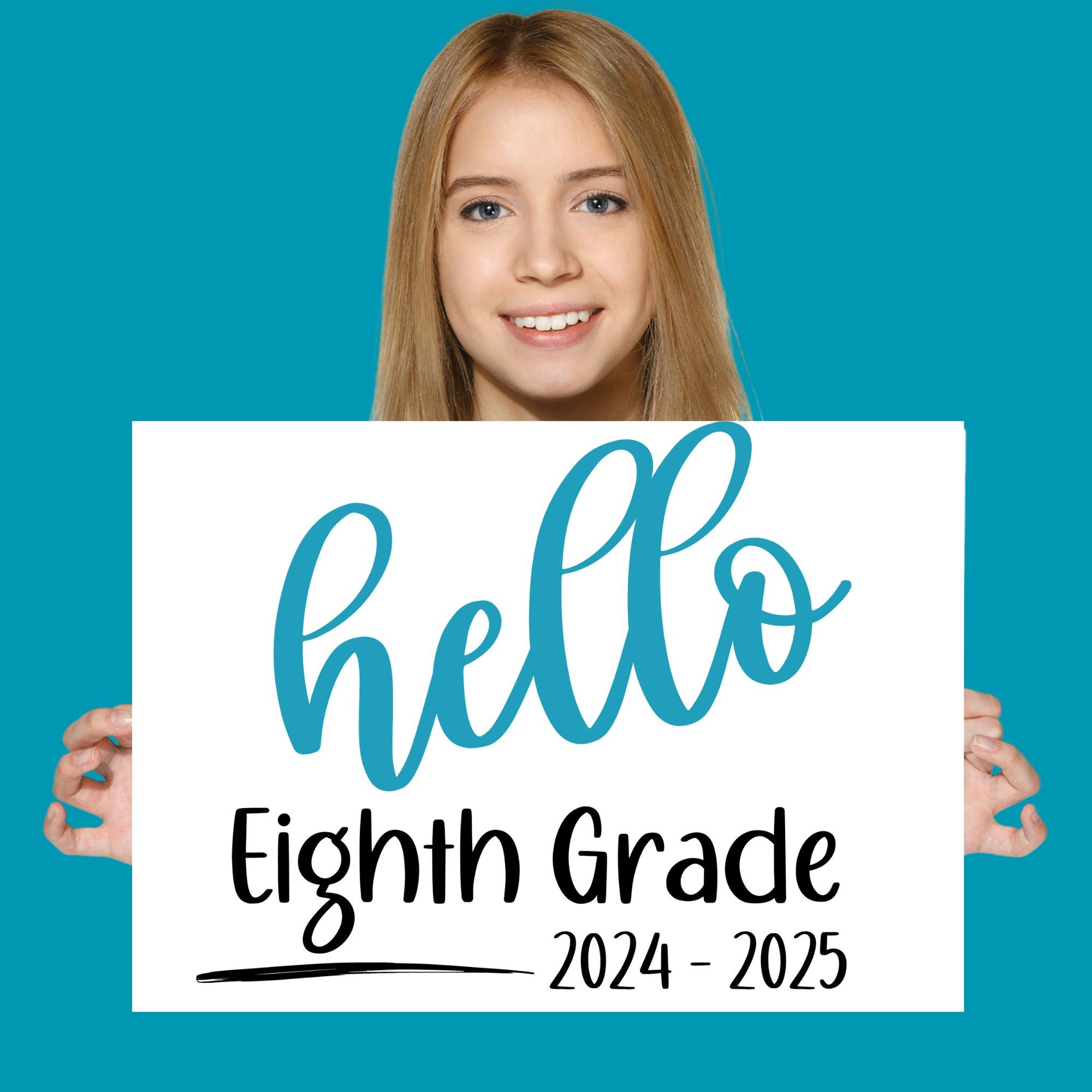 Hello Eighth Grade First Day of School Sign First Day of 8th Grade Sign ...
