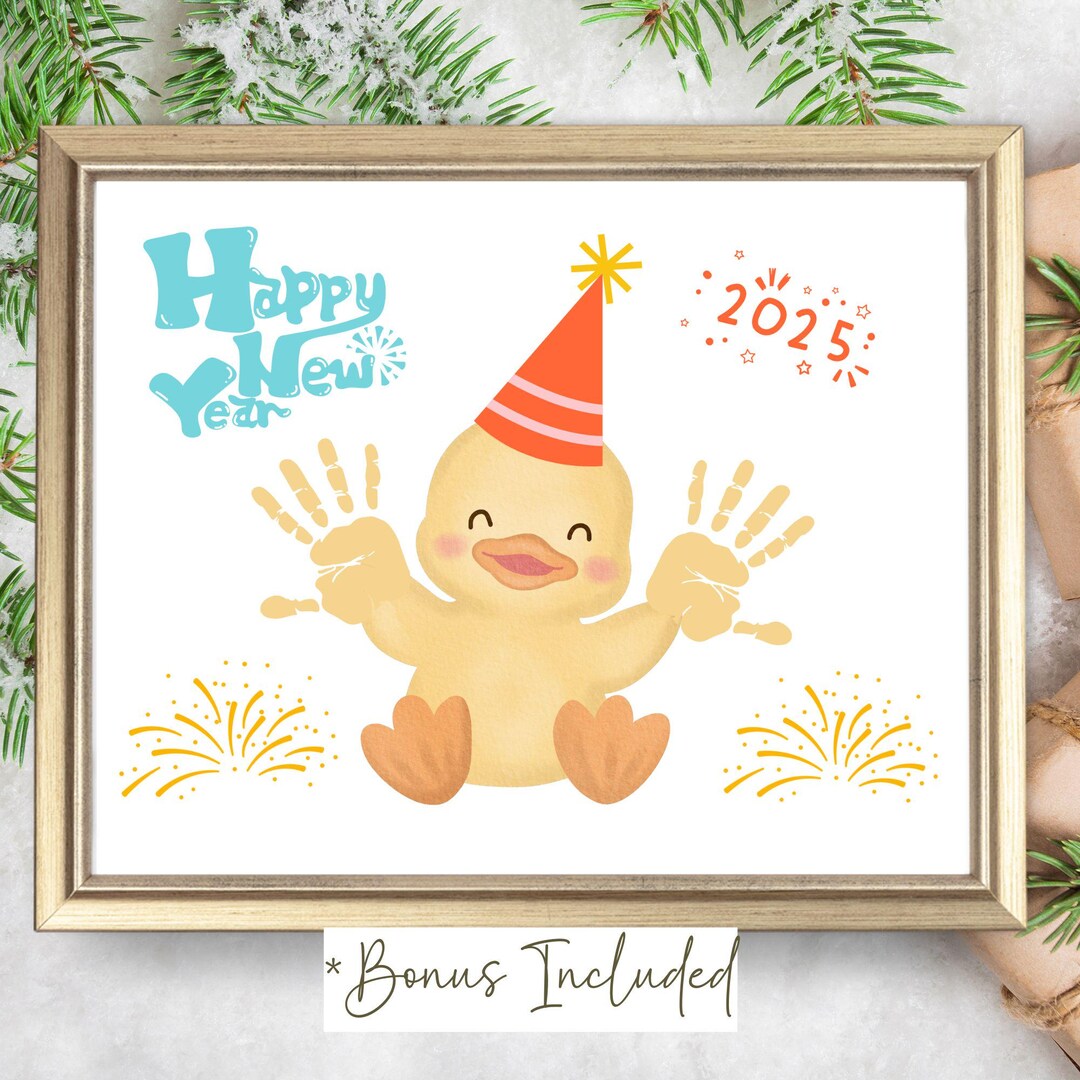 Happy New Year 2025 Handprint Art Craft| Holiday Handprint| DIY ...