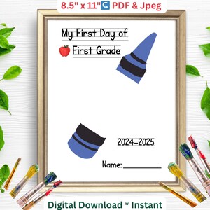 First Day of First Grade Handprint Craft First Day of School Printable ...