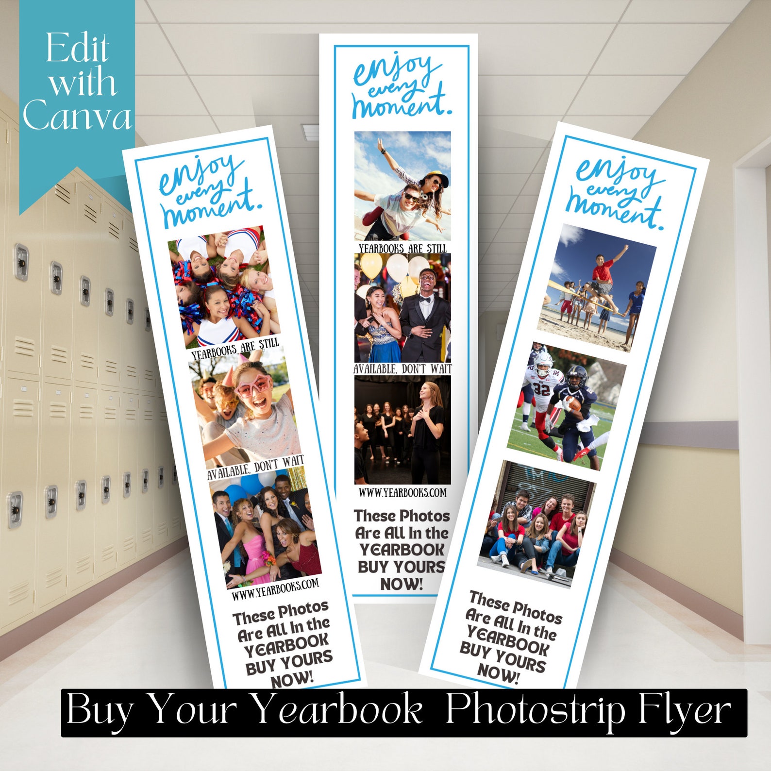 Yearbook Photo Strip Ad Sales Flyer Template Editable PTA PTO Yearbook ...