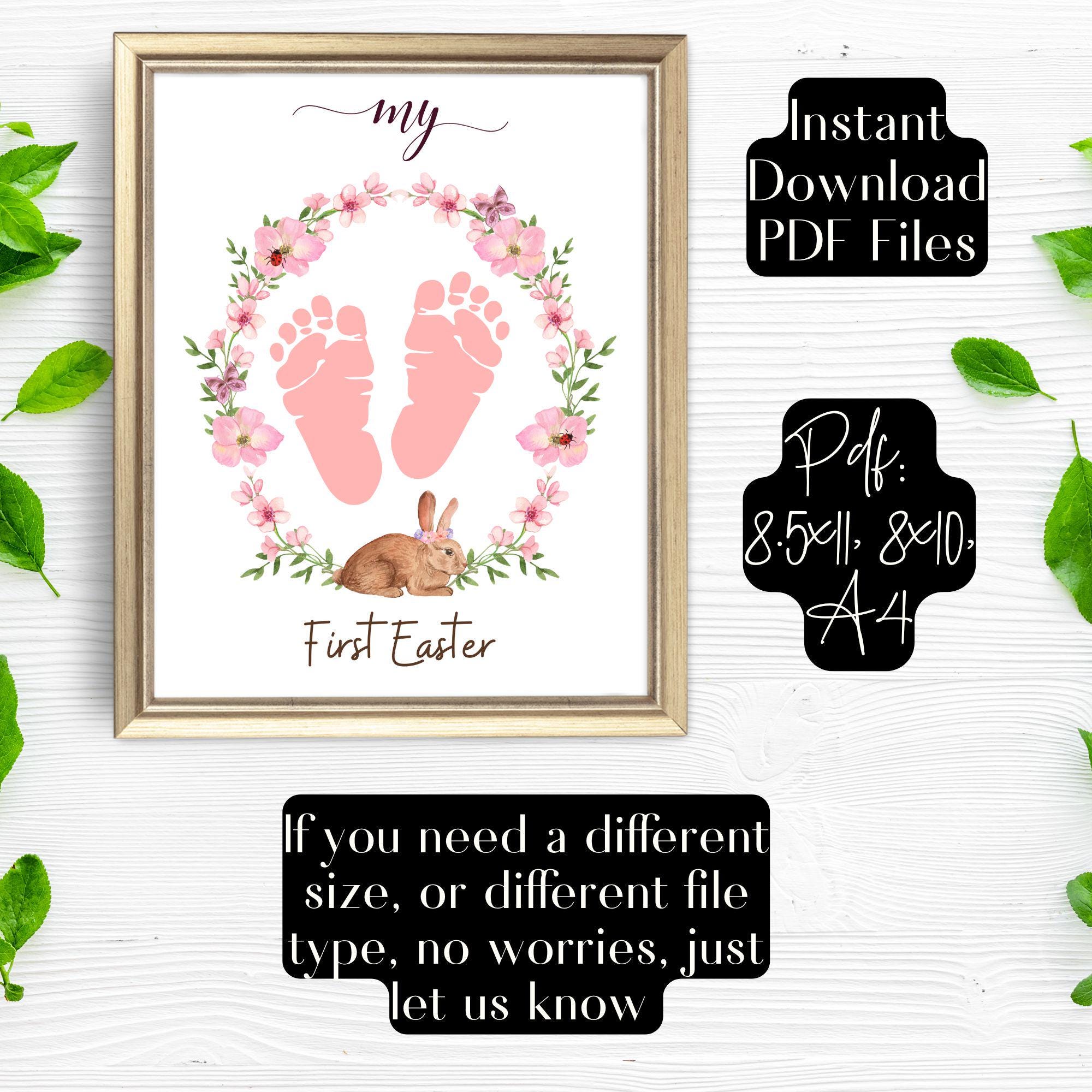 Spring Handprint Bunny Craft| First Easter Baby Hospital Footprint ...