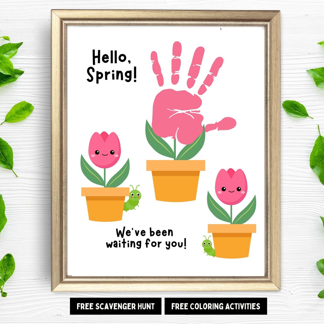 Spring Handprint Flowers Craft| Baby Hospital Footprint Keepsake Art ...