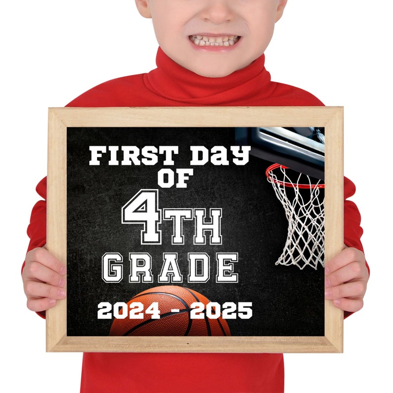 First Day of School Sign Printable First Day of 4th Grade Printable ...