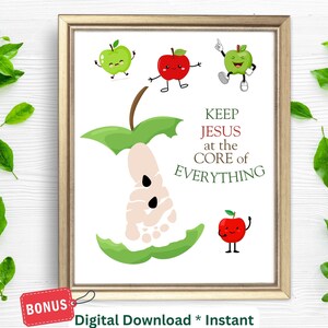 Fall Apple Christian Bible Handprint Art Craft| Preschool Christian ...