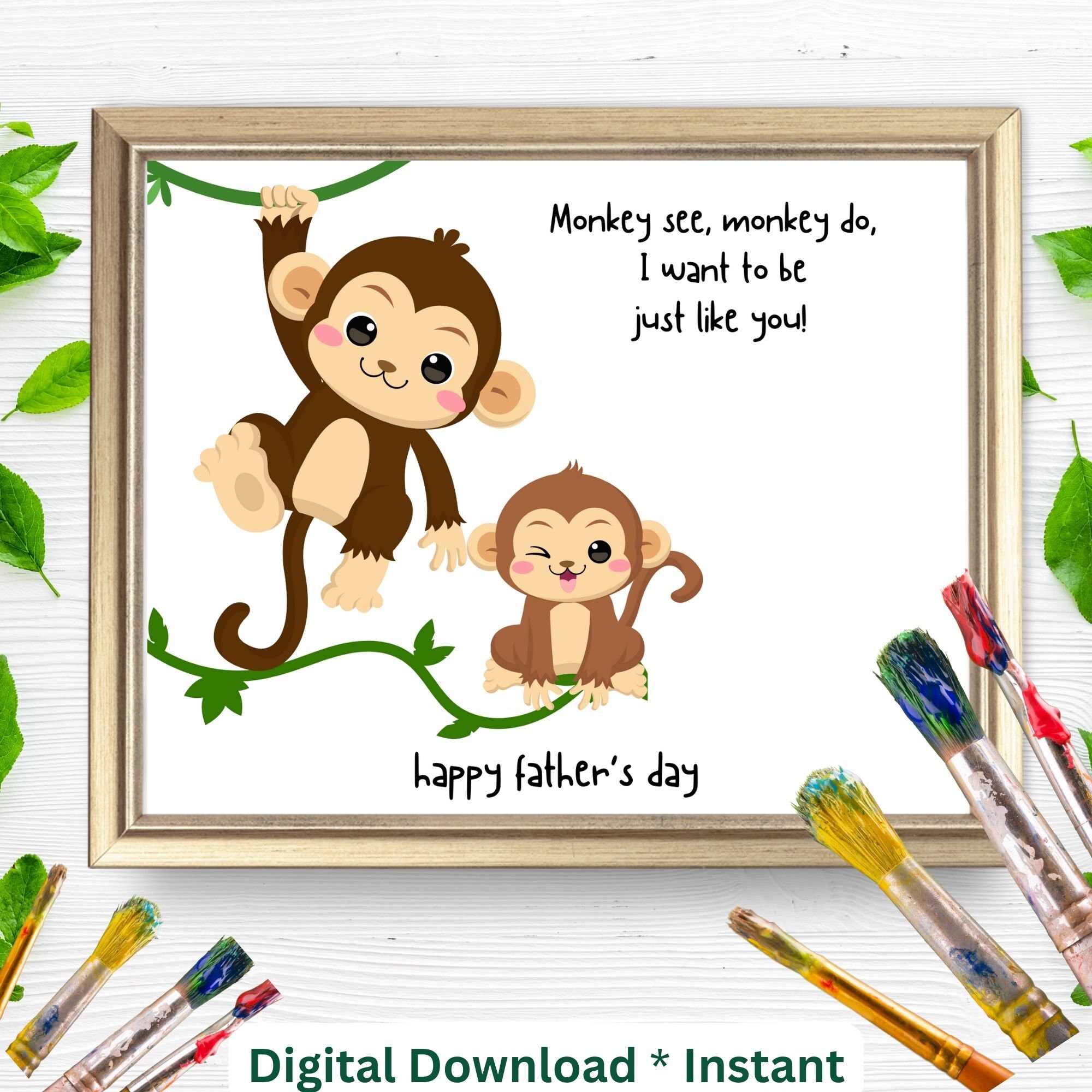 Fathers Day Handprint Craft Monkey Footprint Sign for Kids Preschool ...