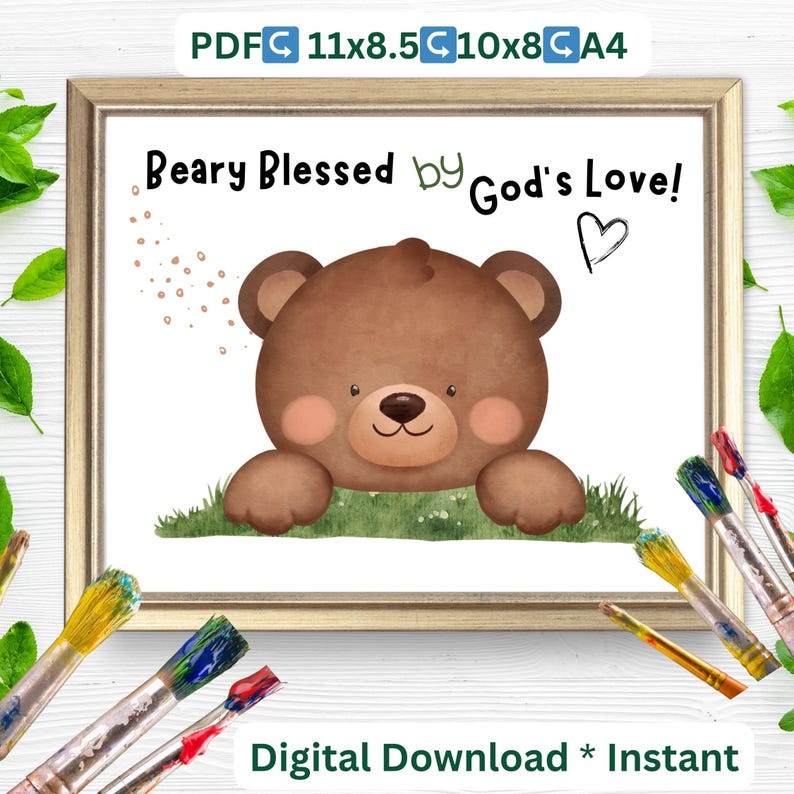 Beary Blessed Handprint Art Craft| Bear Footprint Sign for Kids Prek ...