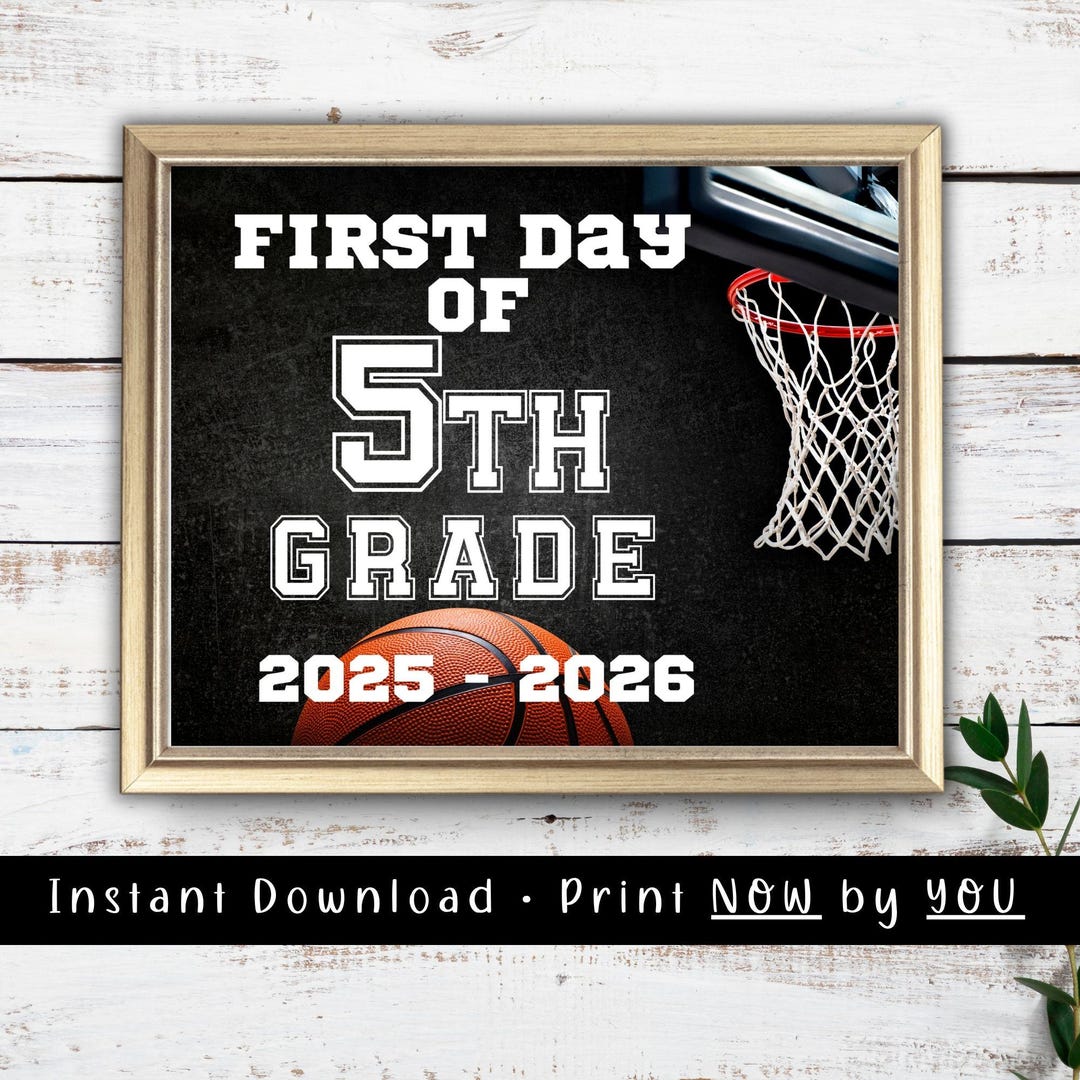 First Day of School Sign Printable| First Day of 5th Grade Printable ...