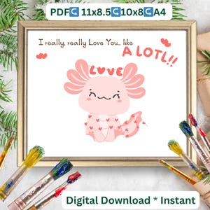 Axolotl Valentines Footprint Art| Love You Handprint Craft Pre K ...