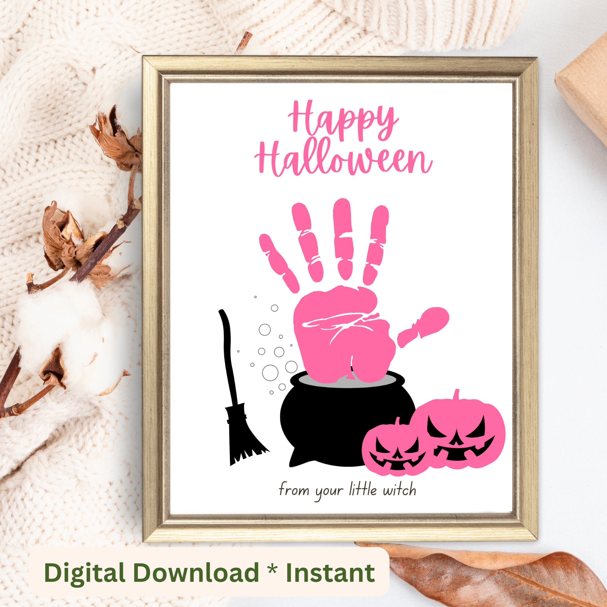 Halloween Handprint Art|fall Preschool Printable Pumpkin Handprint ...