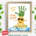 Summer Handprint Craft| Surfs up Pineapple Handprint Art Printable Sign ...