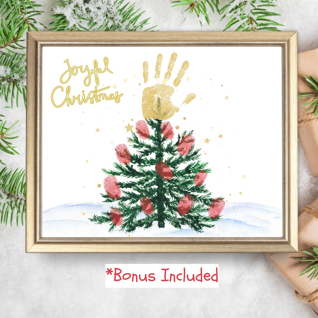 Christmas Tree Handprint Craft| Fingerprint Art Craft for Grandparents ...