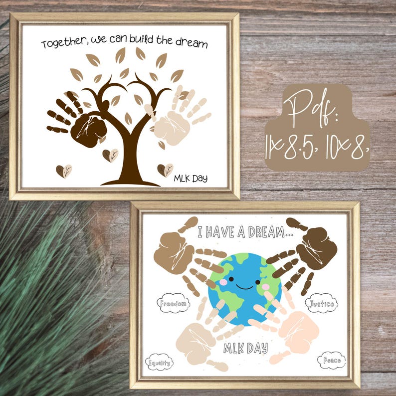 Martin Luther King Jr Day Handprint Art Craft, MLK Day Poem, Winter ...