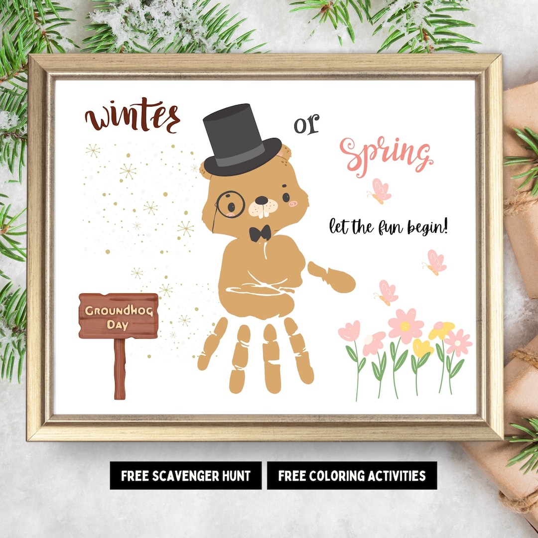 Groundhog Day Handprint Art for Toddlers| Winter Footprint Craft ...
