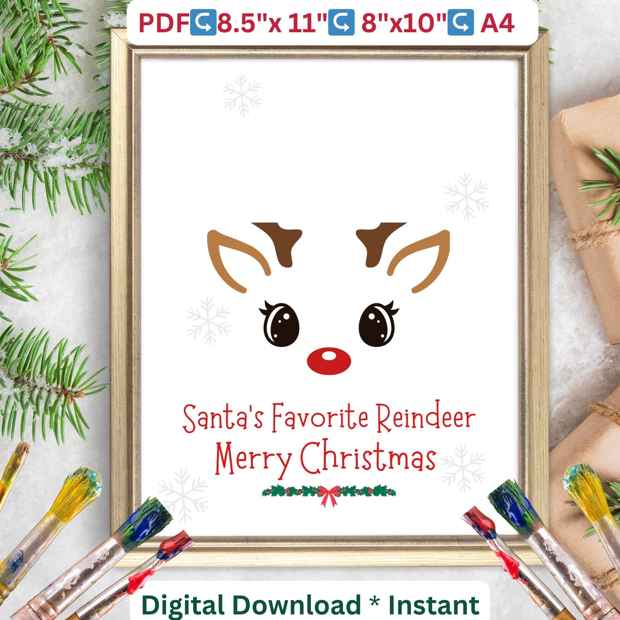 Christmas Handprint Art Craft Printable, Winter Reindeer Craft for ...