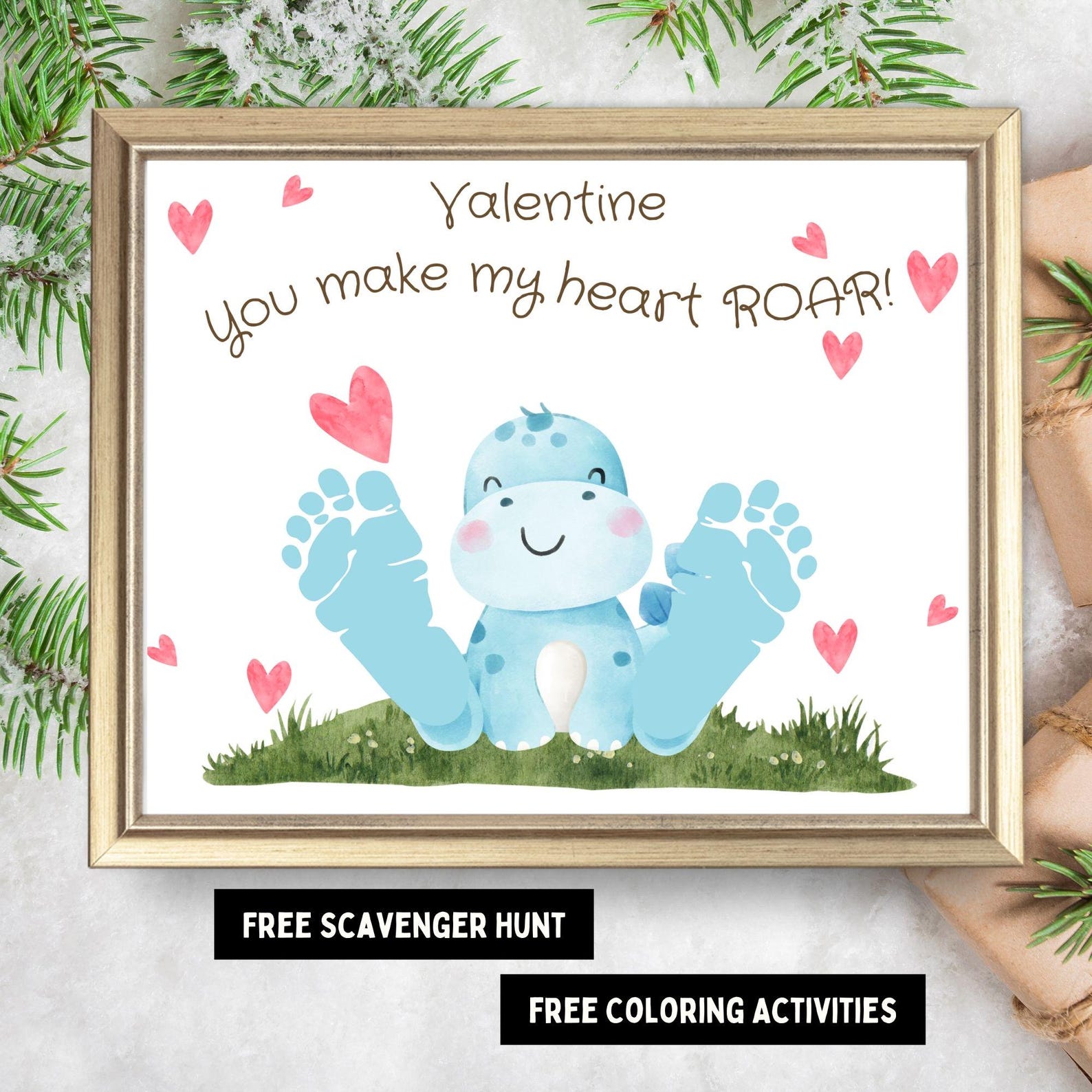 Valentines Day Handprint Craft| Dinosaur Love You Handprint Art for ...