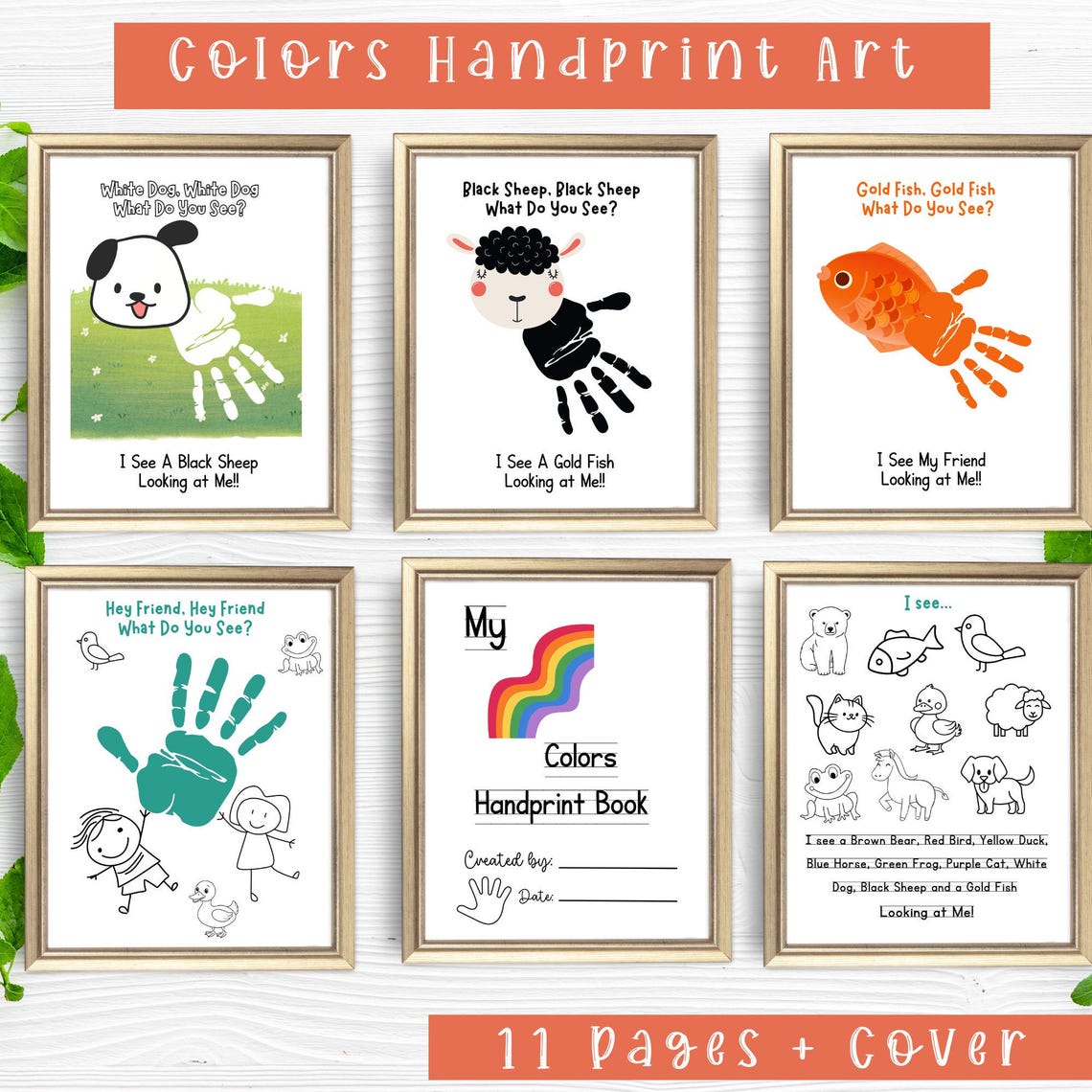 Animal Handprint Art Craft My Handprint Coloring Book for Kids ...