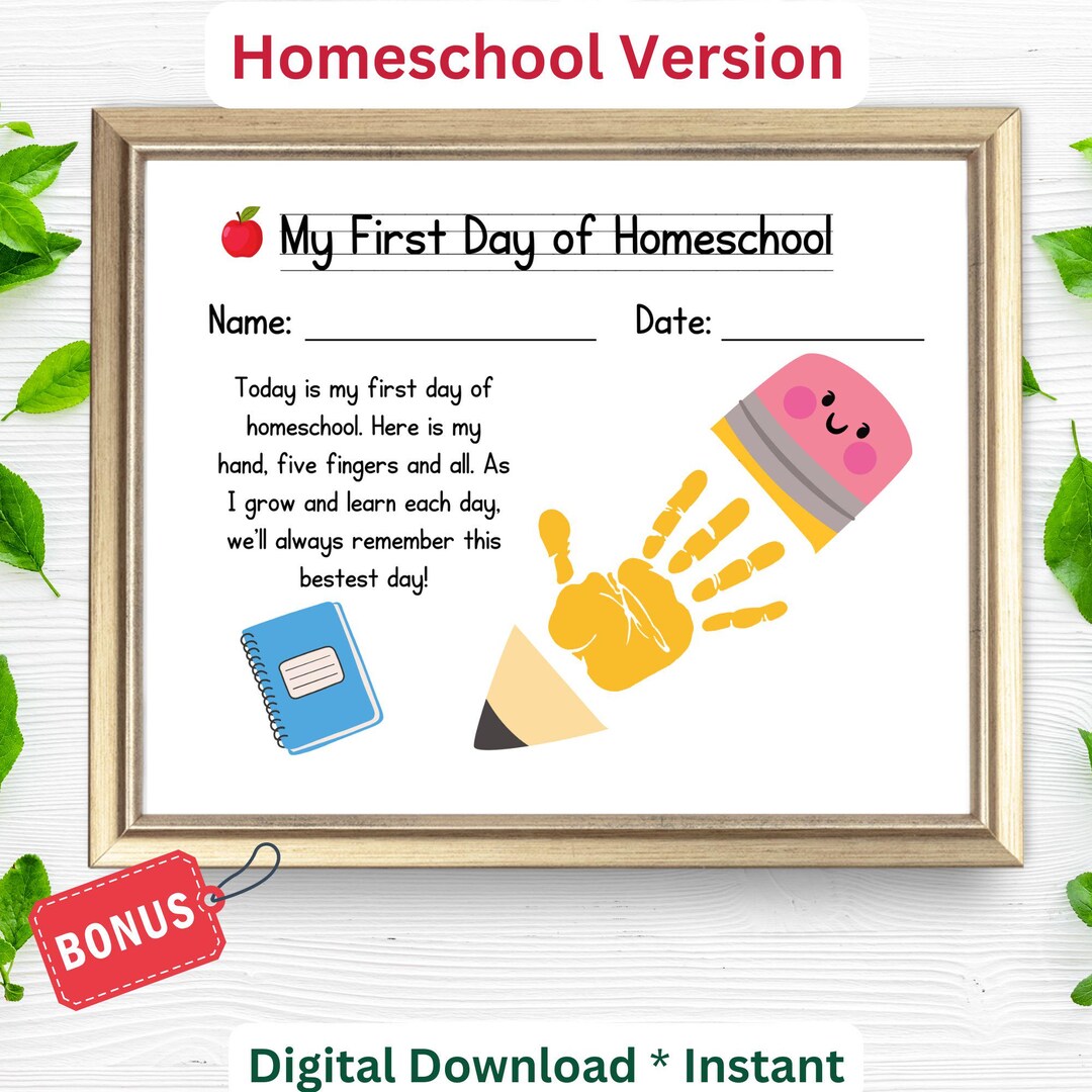 First Day of Homeschool Handprint Craft| My First Day of School ...