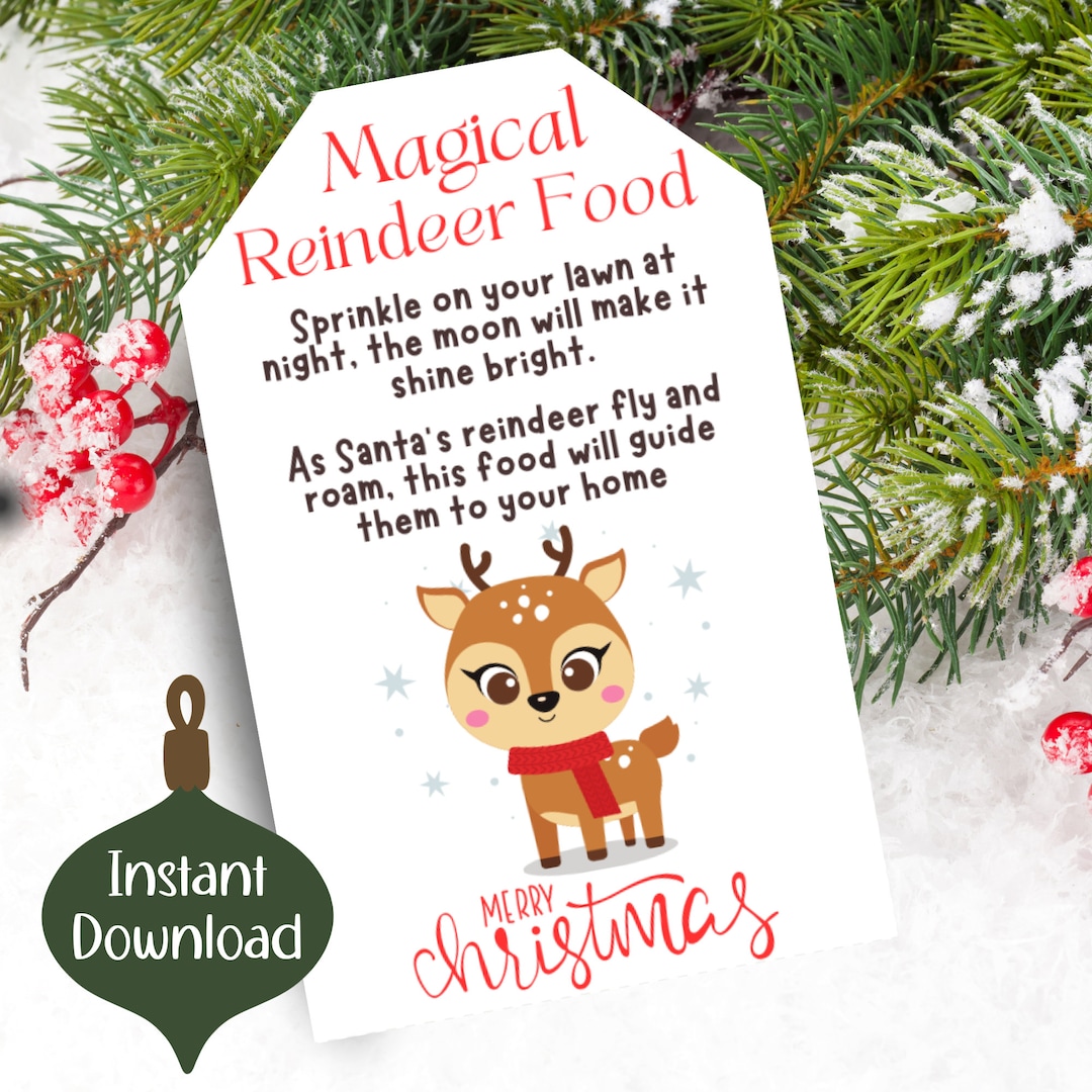 Magic Reindeer Food Printable| Christmas Eve Box Filler|magical ...