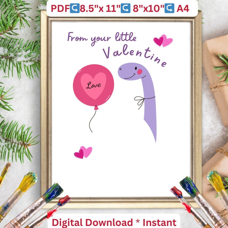 Dinosaur Handprint Craft| Love You Valentine Handprint Art Pre K ...