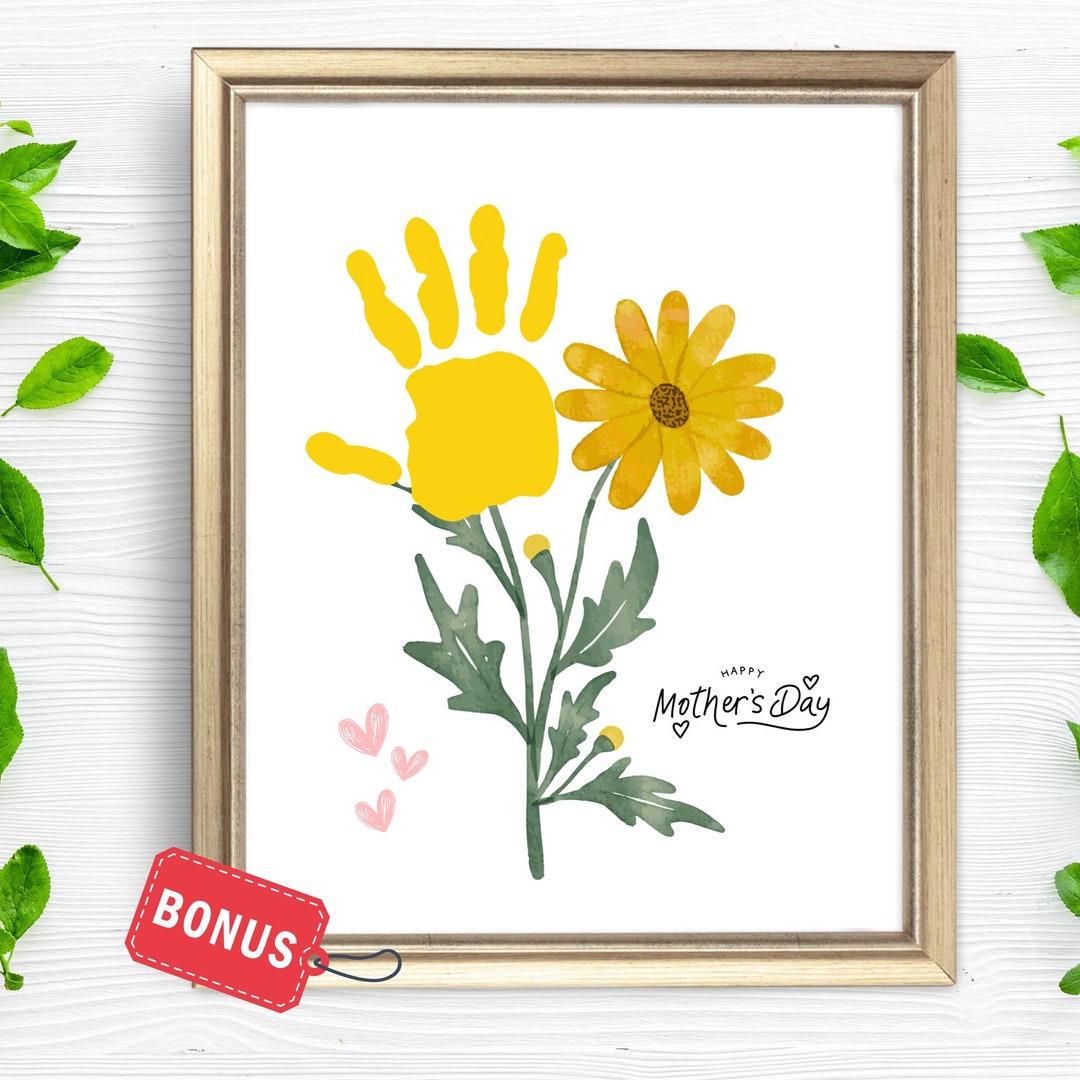 Mother's Day Flower Footprint Craft| Daisy Bouquet Handprint Sign| Kids ...