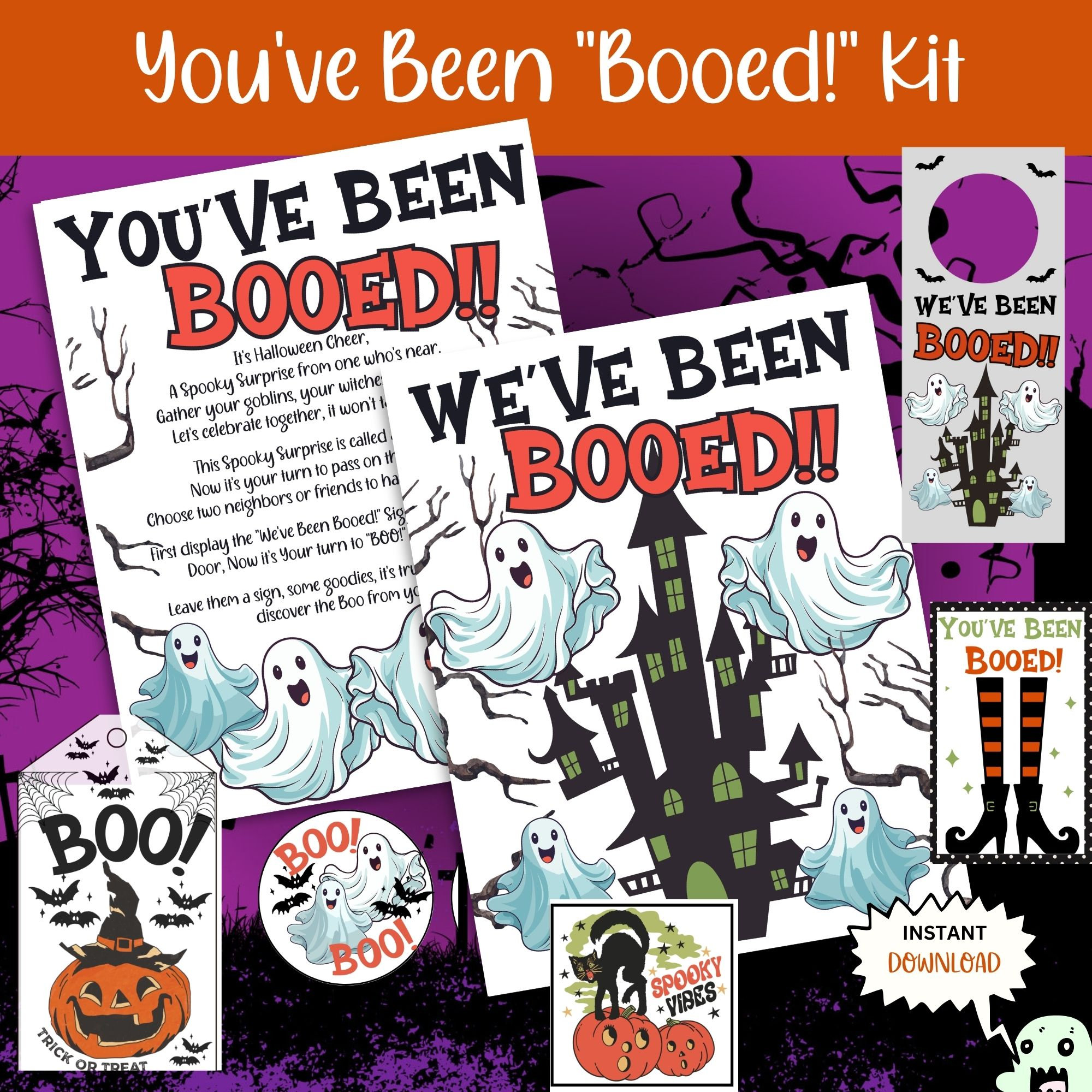 Youve Been BOOED Printable Halloween Tagsspooky Surprise Boo Your ...
