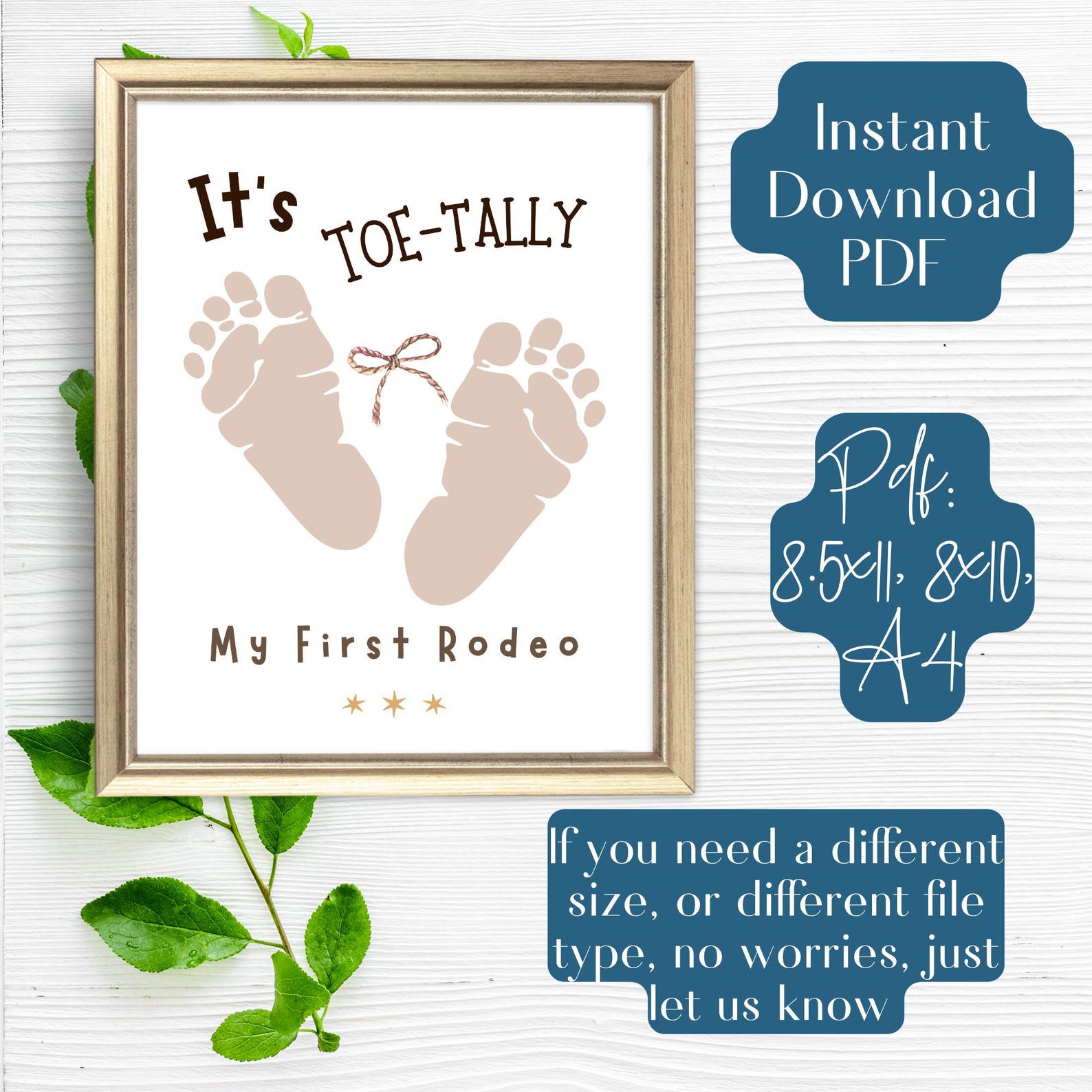 My First Rodeo Footprint Craft Printable, Baby & Toddler Footprint ...
