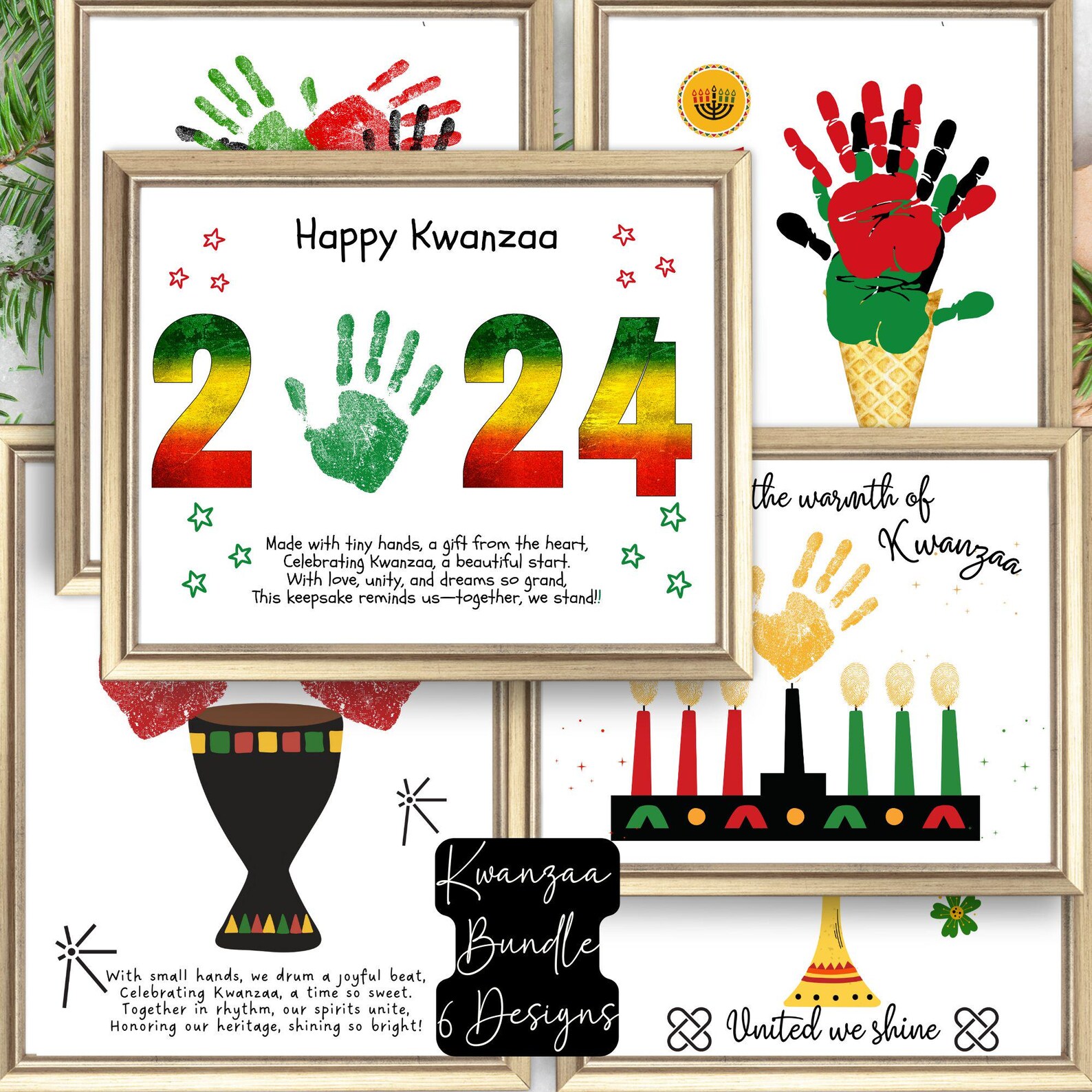 Winter Handprint Art Craft| Holiday Handprint Kwanzaa Kinara ...