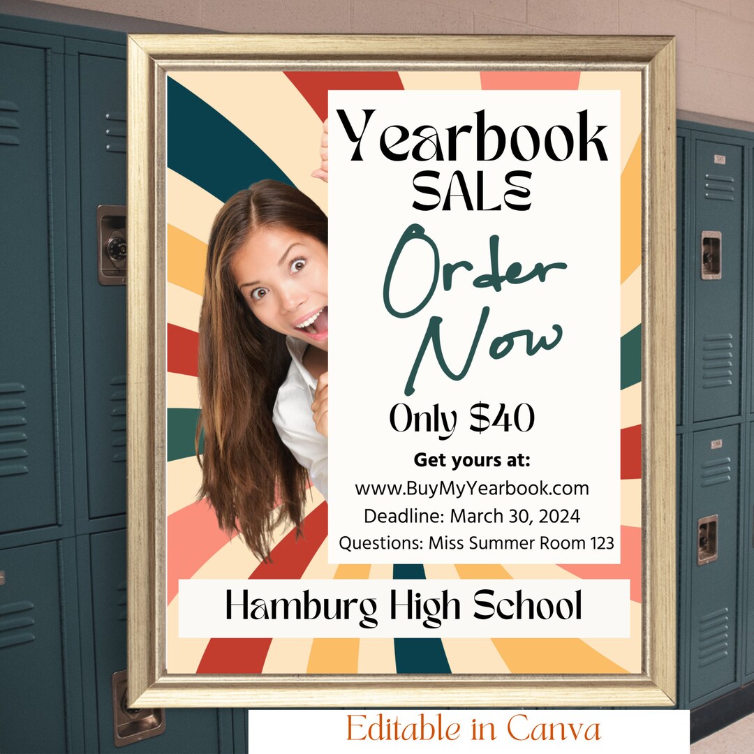 Yearbook Sales Flyer Template| Editable PTA PTO Yearbook Ad Sales Flyer ...