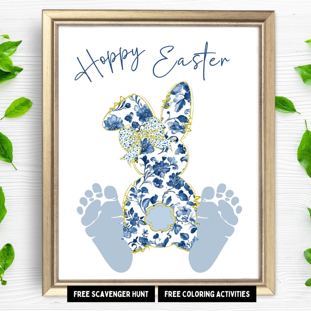 Bunny Footprint Art| Hoppy Easter Baby Footprint Craft Keepsake Kit ...