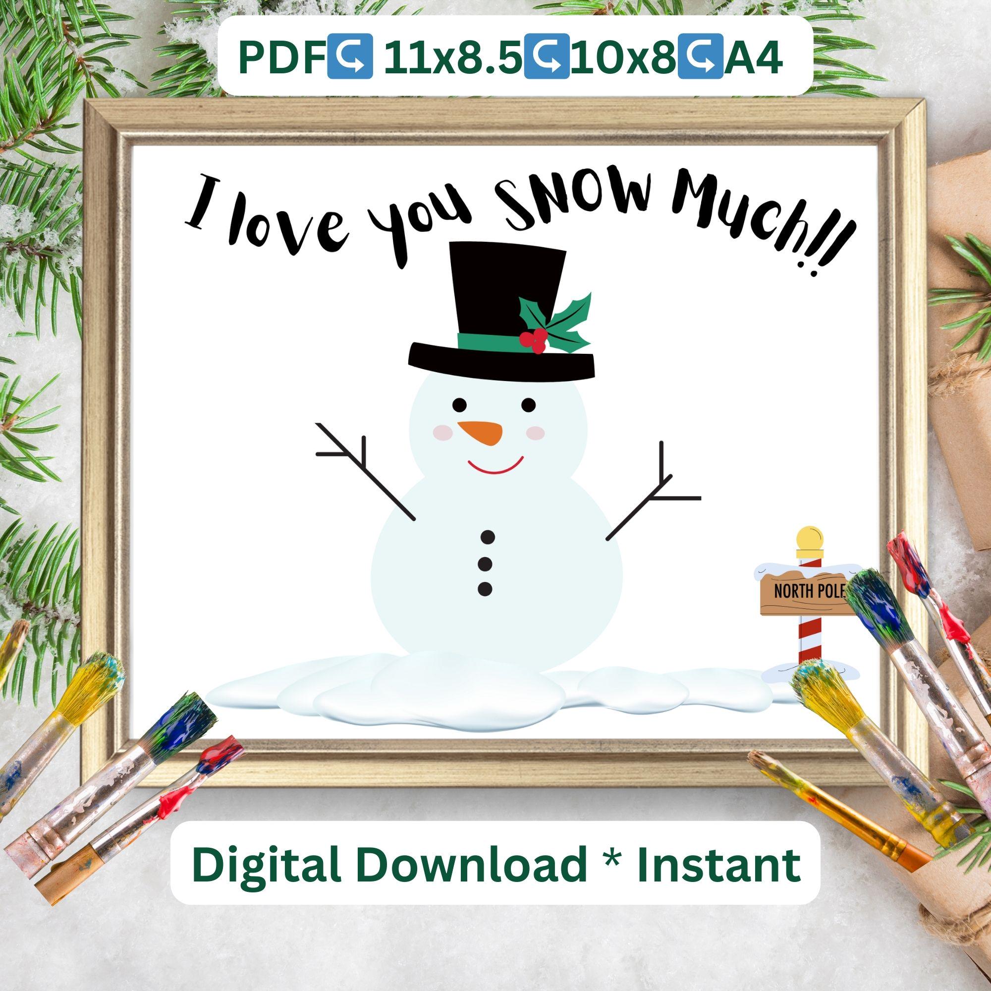 Snowman Handprint Art| I Love You Snow Much Christmas Winter Handprint ...