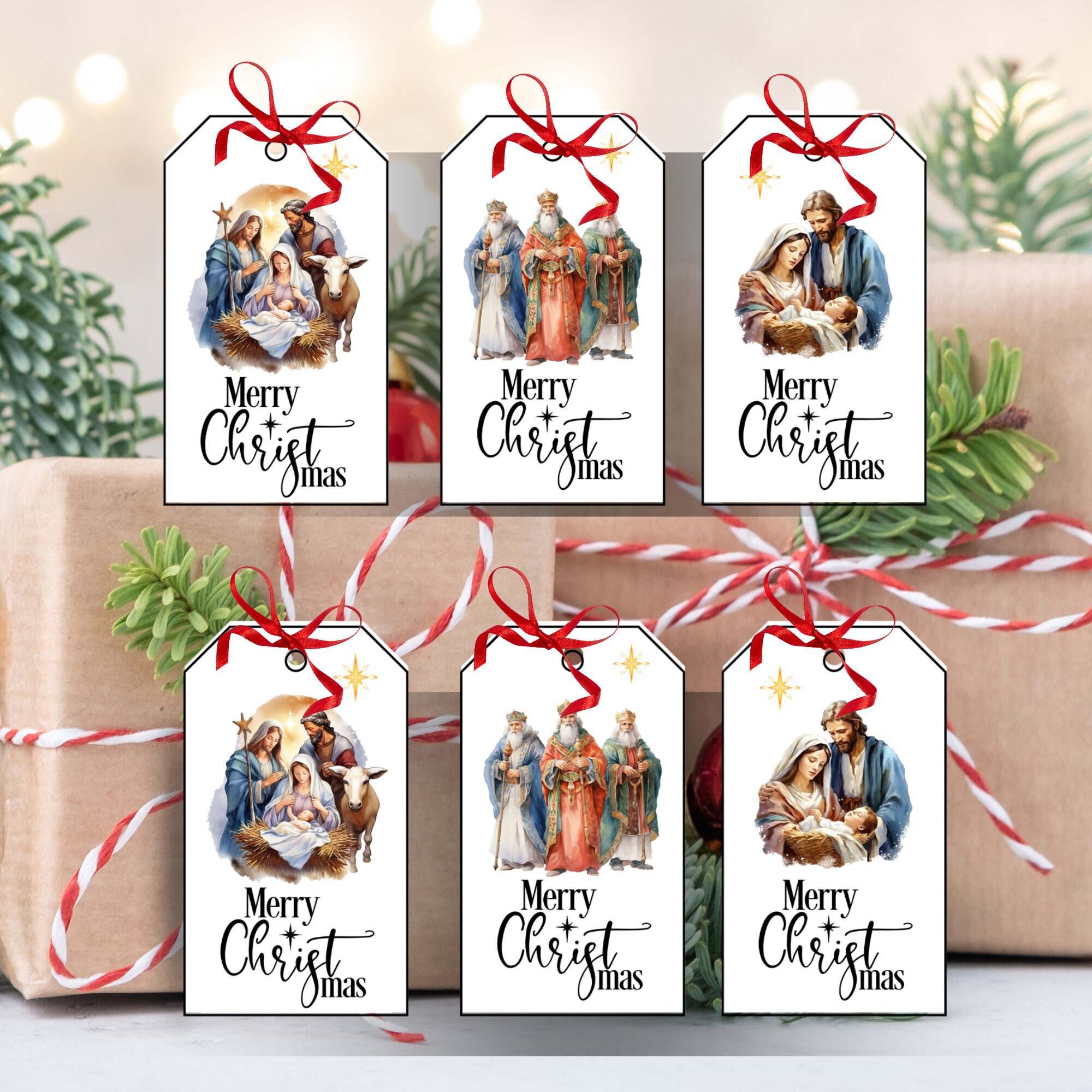 Nativity Gift Tags| Religious Christmas Merry Christmas Tag Printable ...