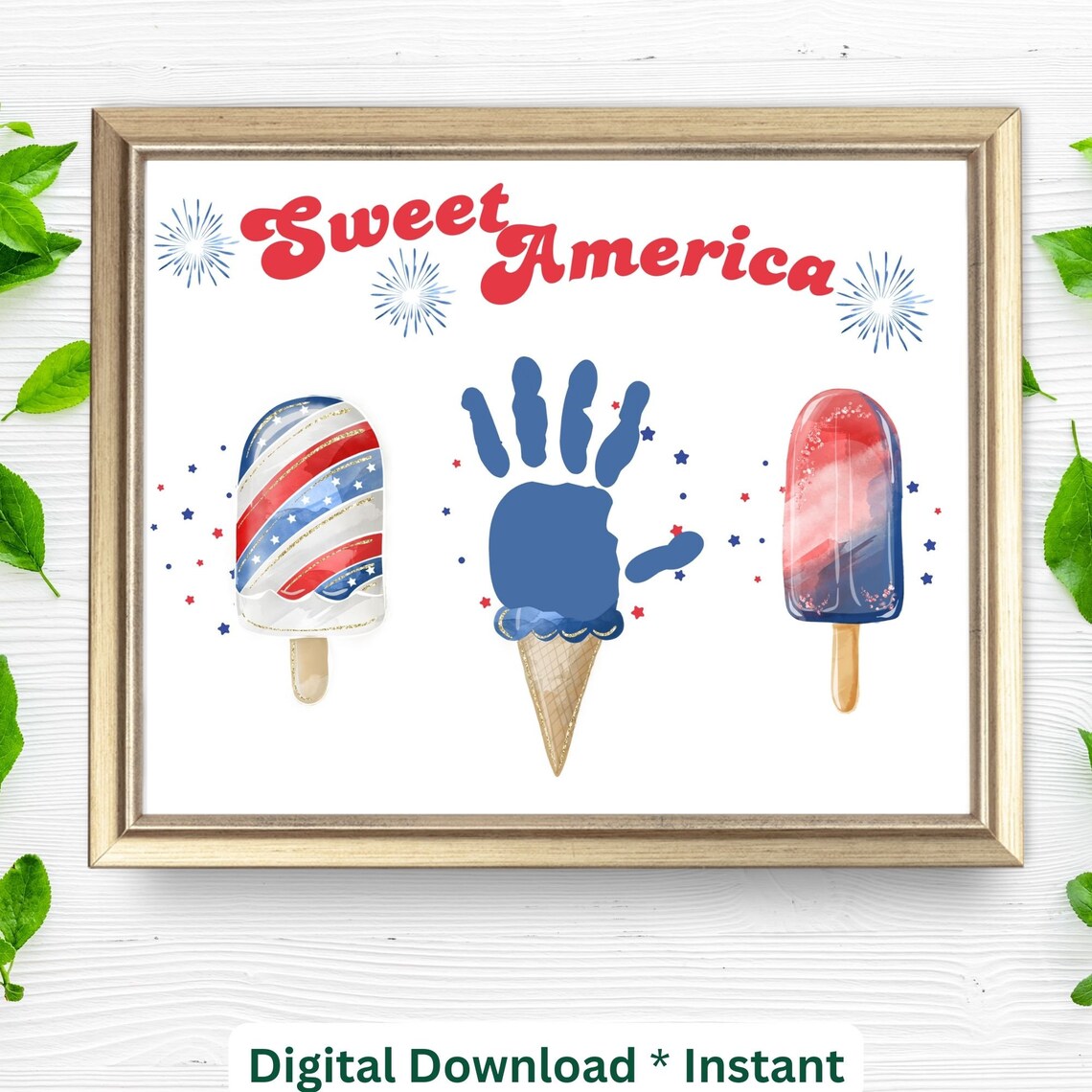4th of July Handprint Art| Sweet America Footprint Art|4th of July ...