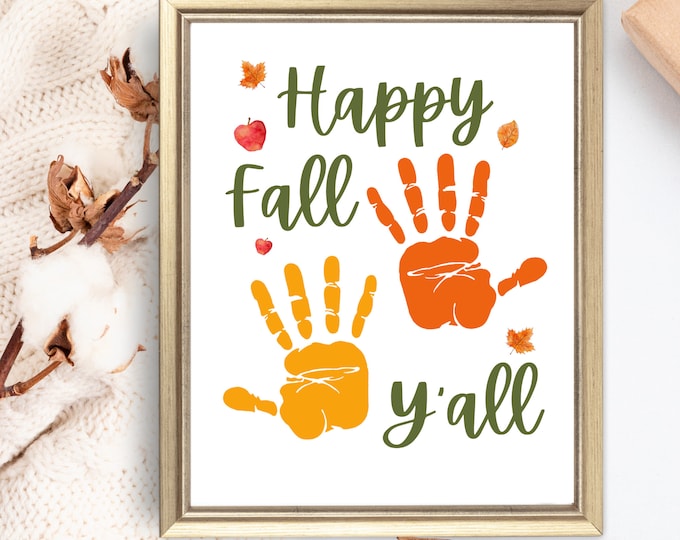 2024 Halloween Pumpkin Hand Print Footprint Toddler Baby Printable Art ...