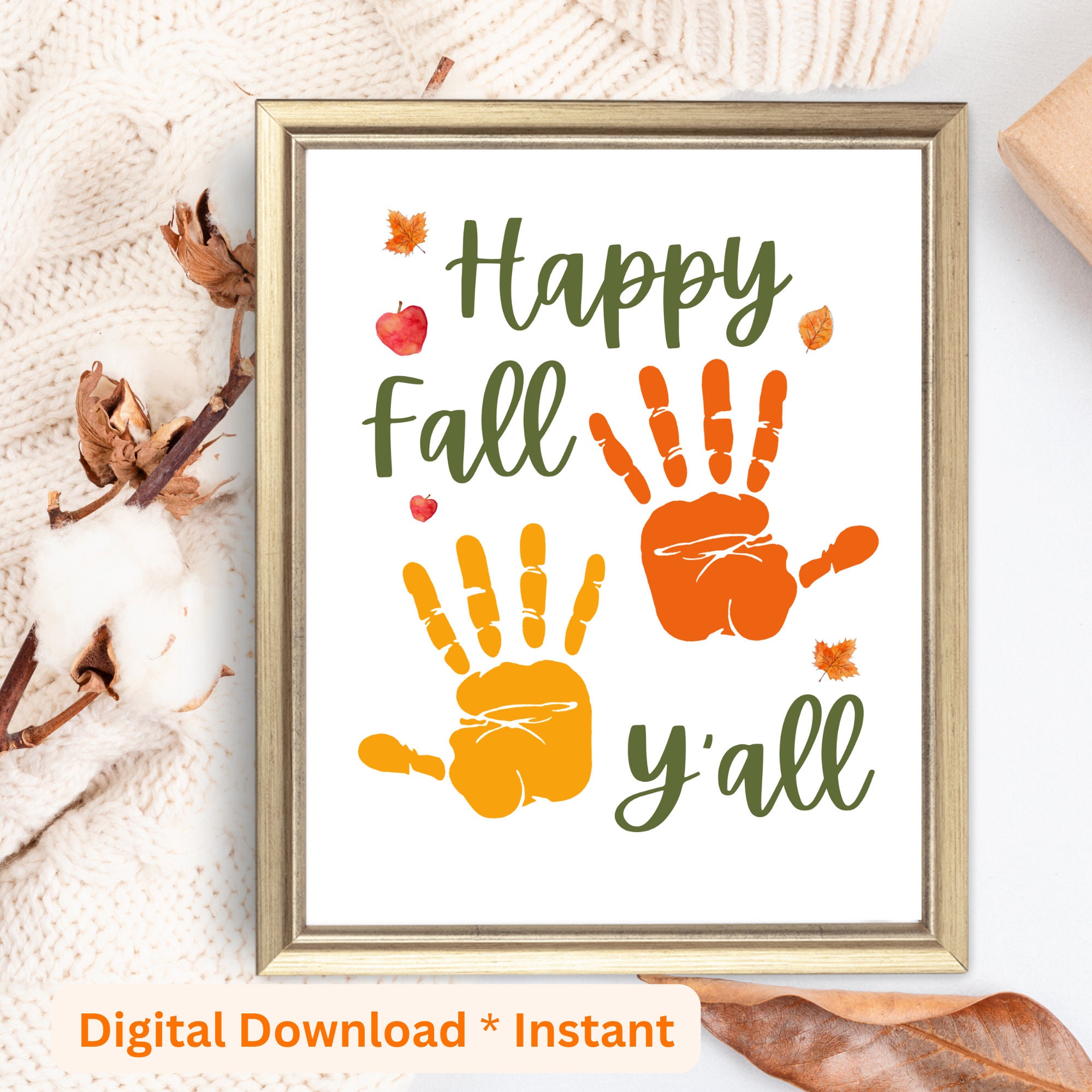Fall Handprint Art| Halloween Preschool Printable Handprint Footprint ...