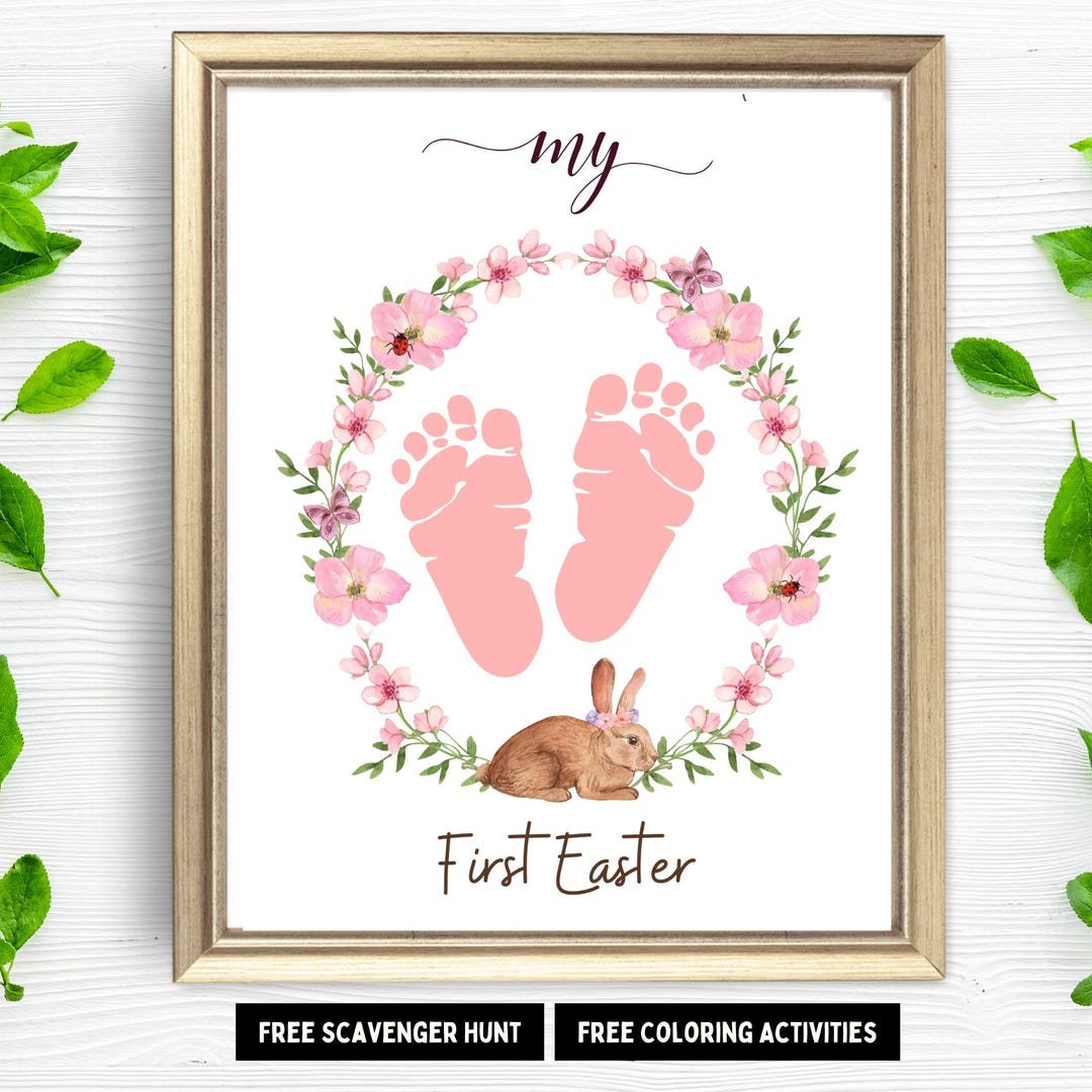Spring Handprint Bunny Craft| First Easter Baby Hospital Footprint ...