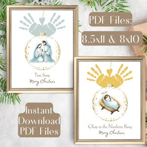 Nativity Handprint Art Bundle, Sunday School Craft Christmas Handprint ...