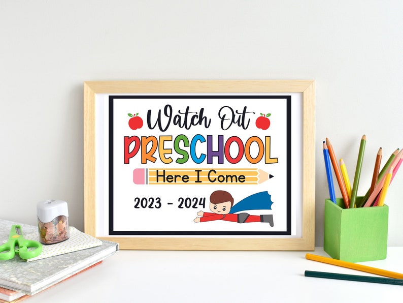 First Day of School Sign Printable First Day of Preschool - Etsy
