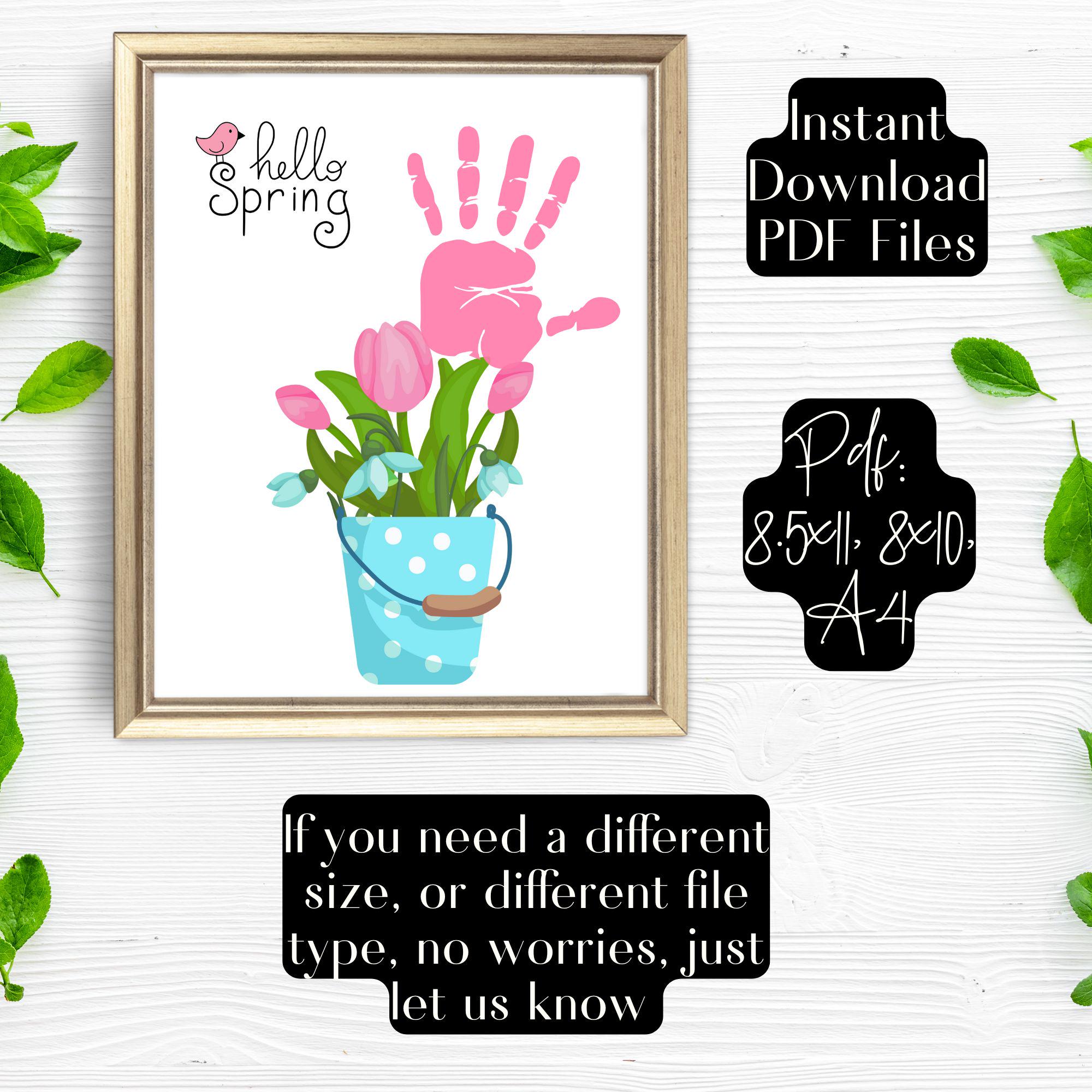 Hello Spring Handprint Craft| Handprint Flowers| Baby Footprint Easter ...